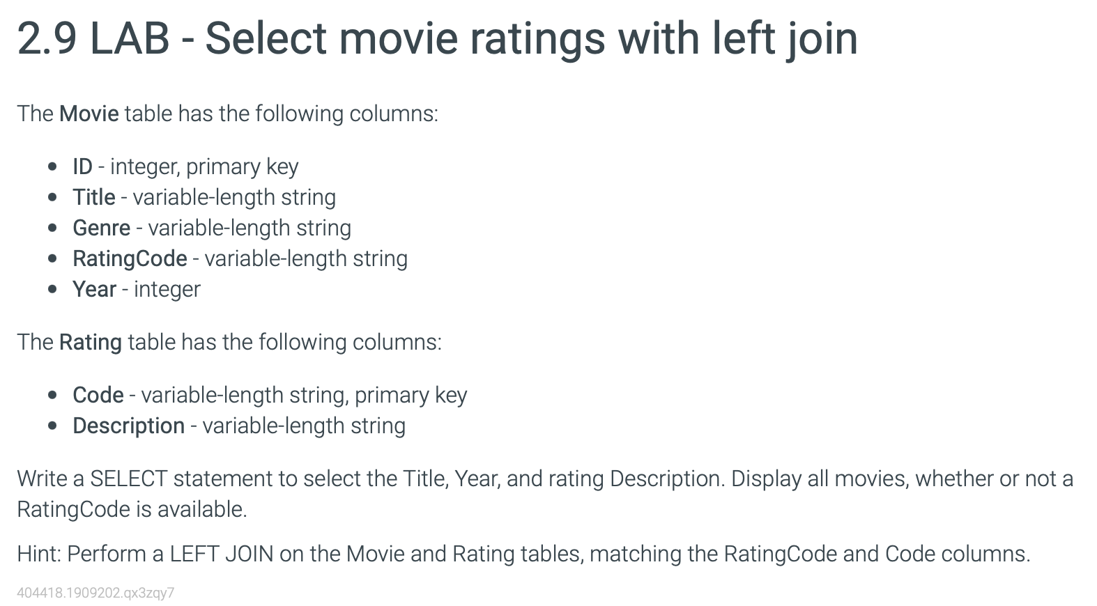 Solved The Movie table has the following columns: ID - | Chegg.com