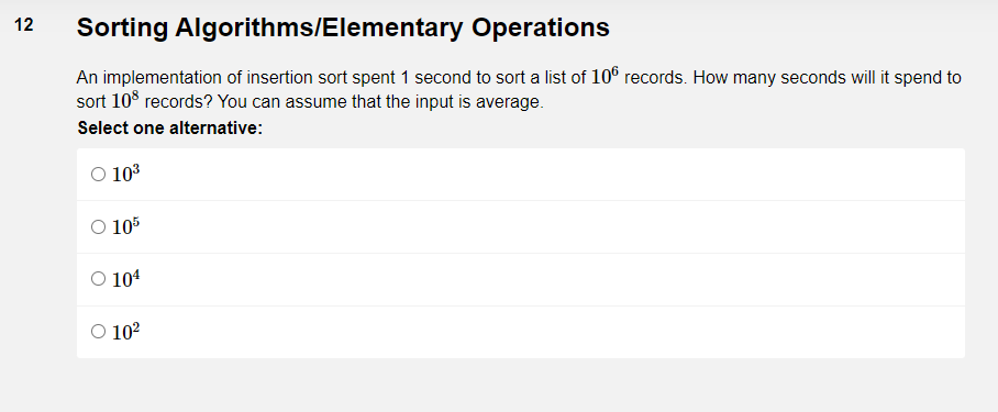 Solved Sorting Algorithms/Elementary Operations An | Chegg.com