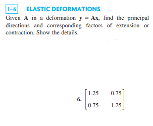 Solved ELASTIC DEFORMATIONS Given A in a deformation y=Ax, | Chegg.com