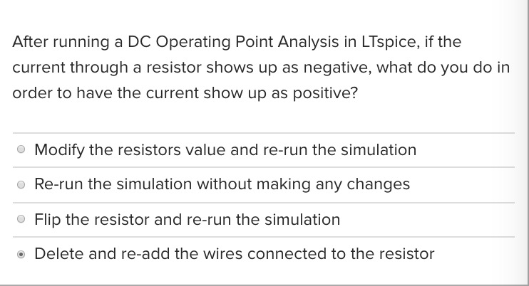 Solved After running a DC Operating Point Analysis in | Chegg.com