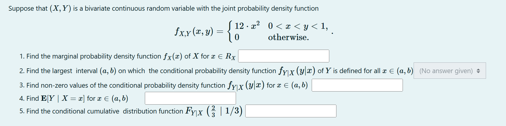 Solved Suppose that (X,Y) is a bivariate continuous random | Chegg.com