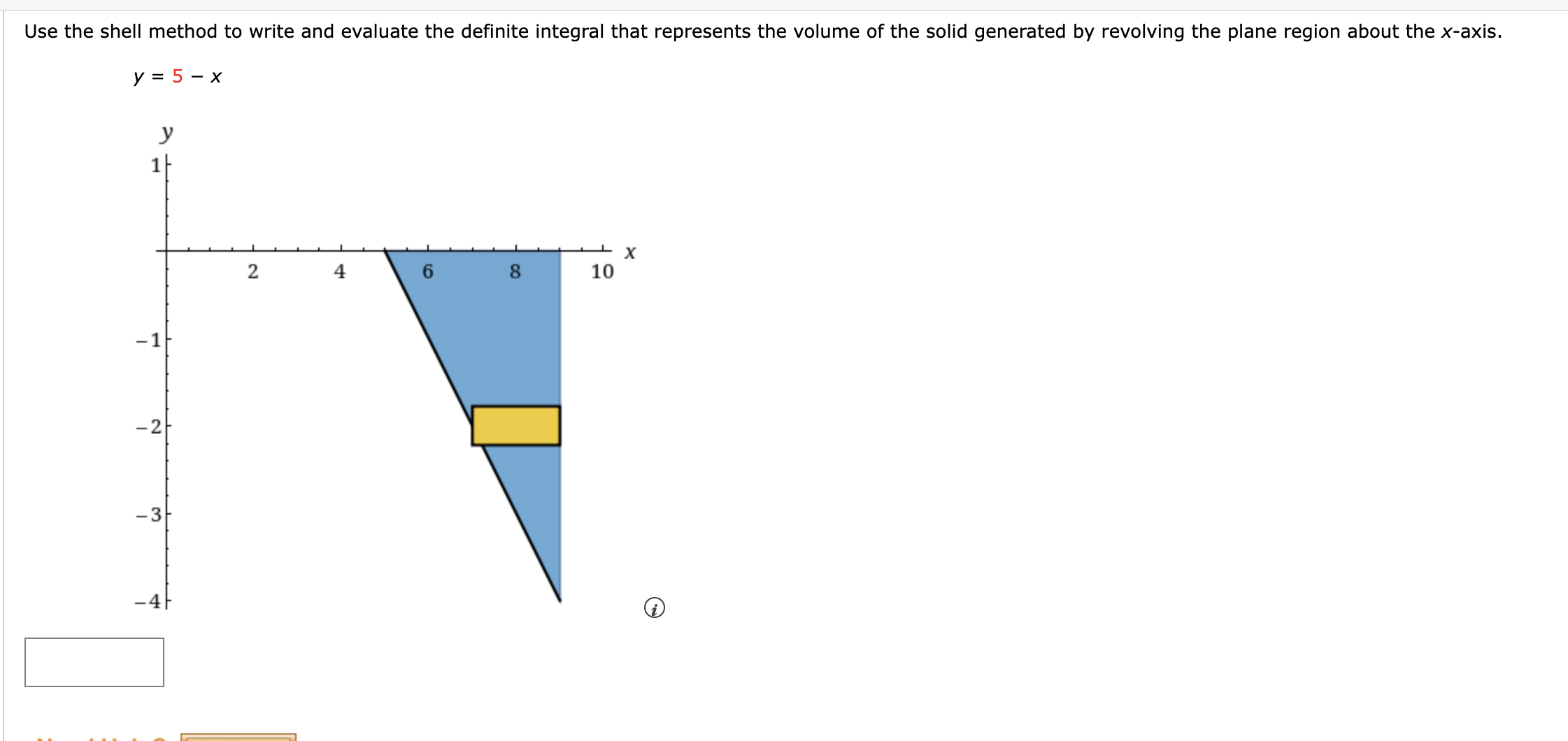 Solved Use the shell method to write and evaluate the | Chegg.com
