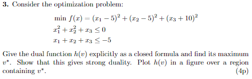 3. Consider the optimization problem: | Chegg.com