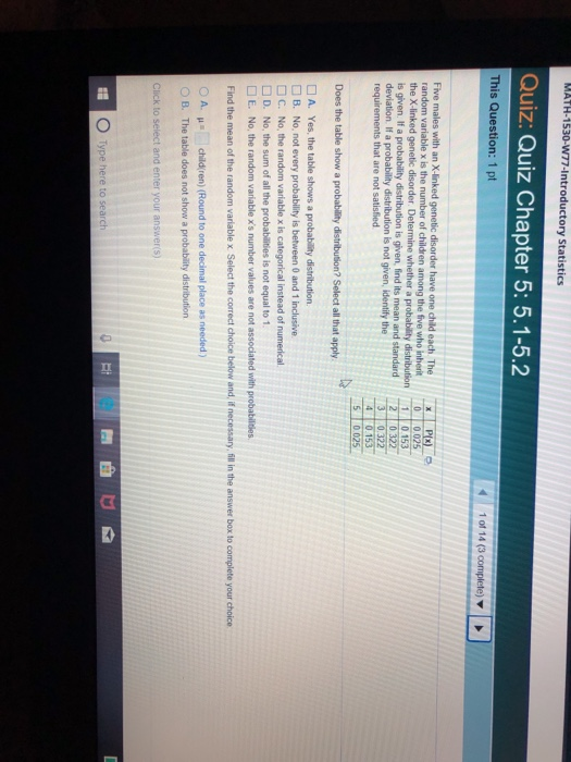 Solved MATH-1530-W77-Introductory Statistics Quiz: Quiz | Chegg.com