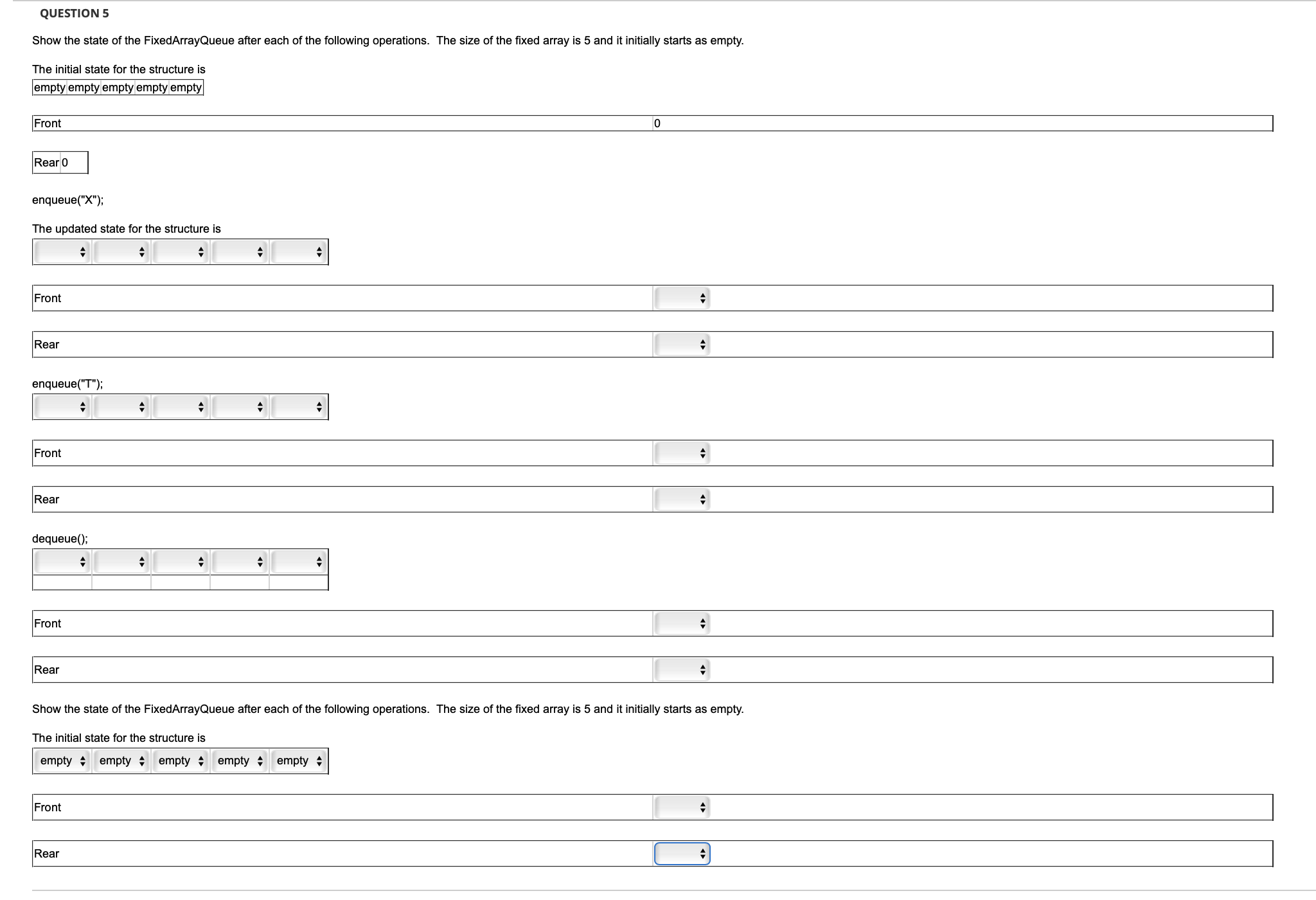 Solved The updated state for the structure is Front Rear | Chegg.com