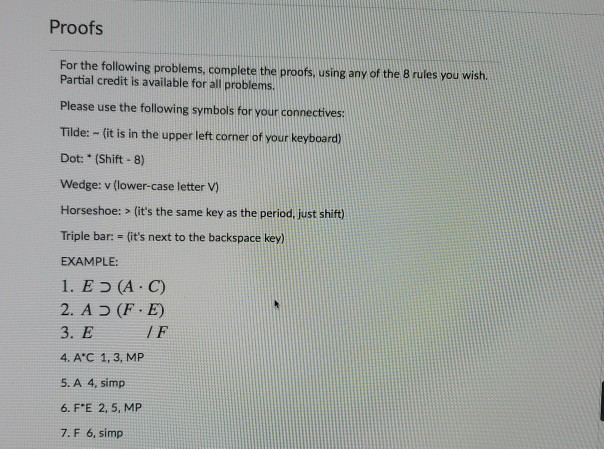 Solved Proofs For the following problems, complete the | Chegg.com