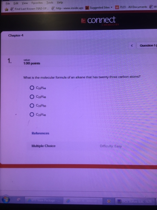 Solved What is the molecular formula of an alkane that has | Chegg.com