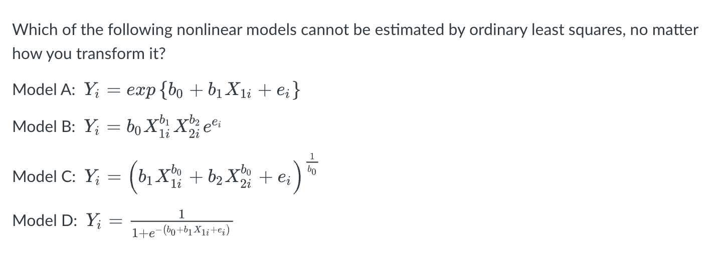 Solved Which is the right answer?a. Model Ab. Model Bc. | Chegg.com