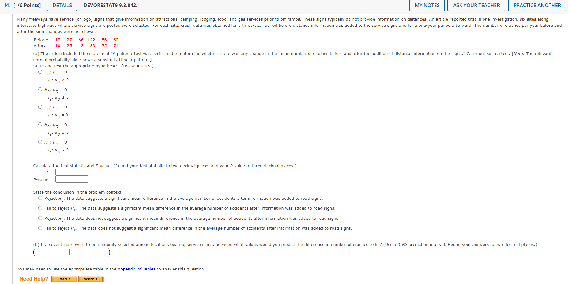 Solved 14. [-16 Points] DETAILS DEVORESTAT9 9.3.042. MY | Chegg.com