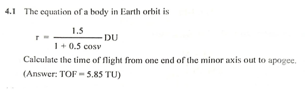 Solved 4.1 The equation of a body in Earth orbit is | Chegg.com