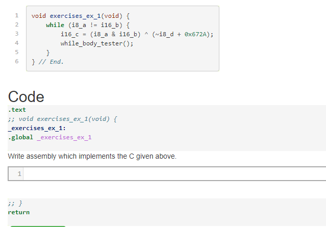 Solved 1void exercises ex 1(void) while (18_a !-i16_b) f 4 | Chegg.com