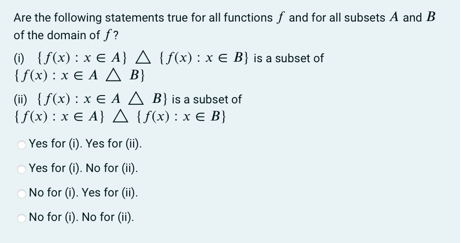 Solved Are the following statements true for all functions f | Chegg.com