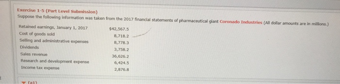 Solved Exercise 1-5 (Part Level Submission) Suppose the | Chegg.com