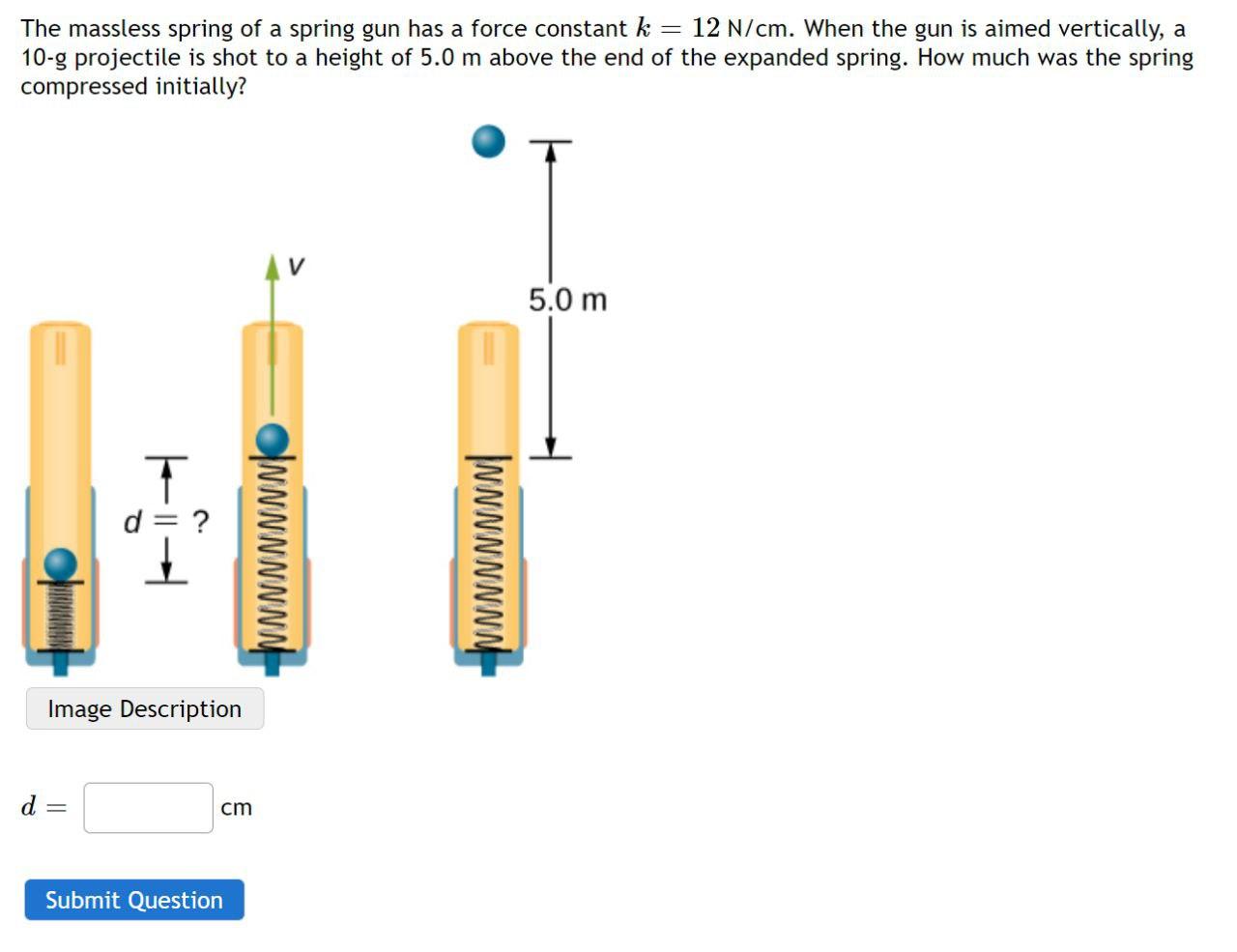 Solved The massless spring of a spring gun has a force | Chegg.com