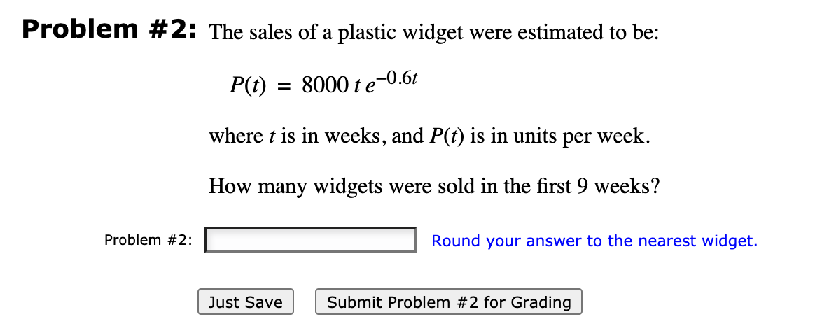 Solved Problem \# 2: The sales of a plastic widget were | Chegg.com