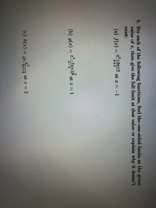 Solved 5. For each of the following functions, find the | Chegg.com