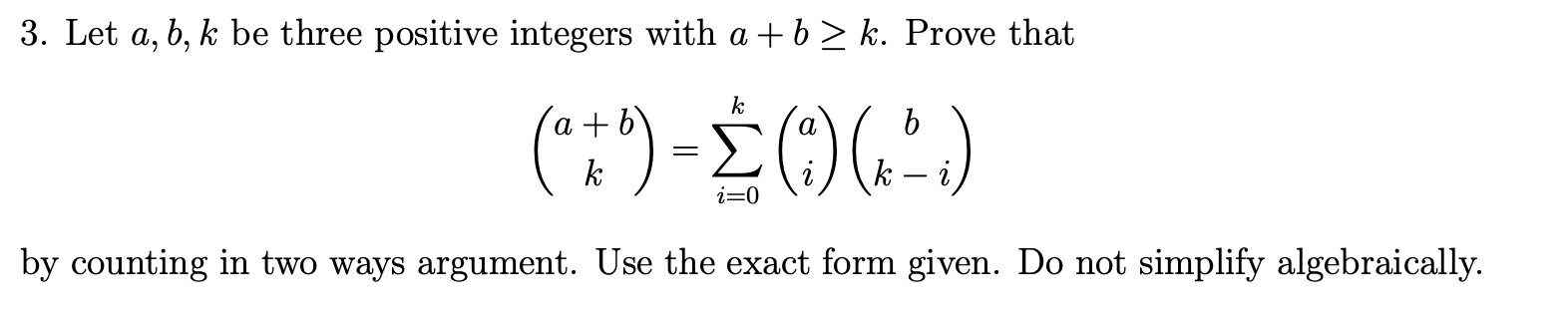 Solved Prove By Double Counting Principle In Order To Prove