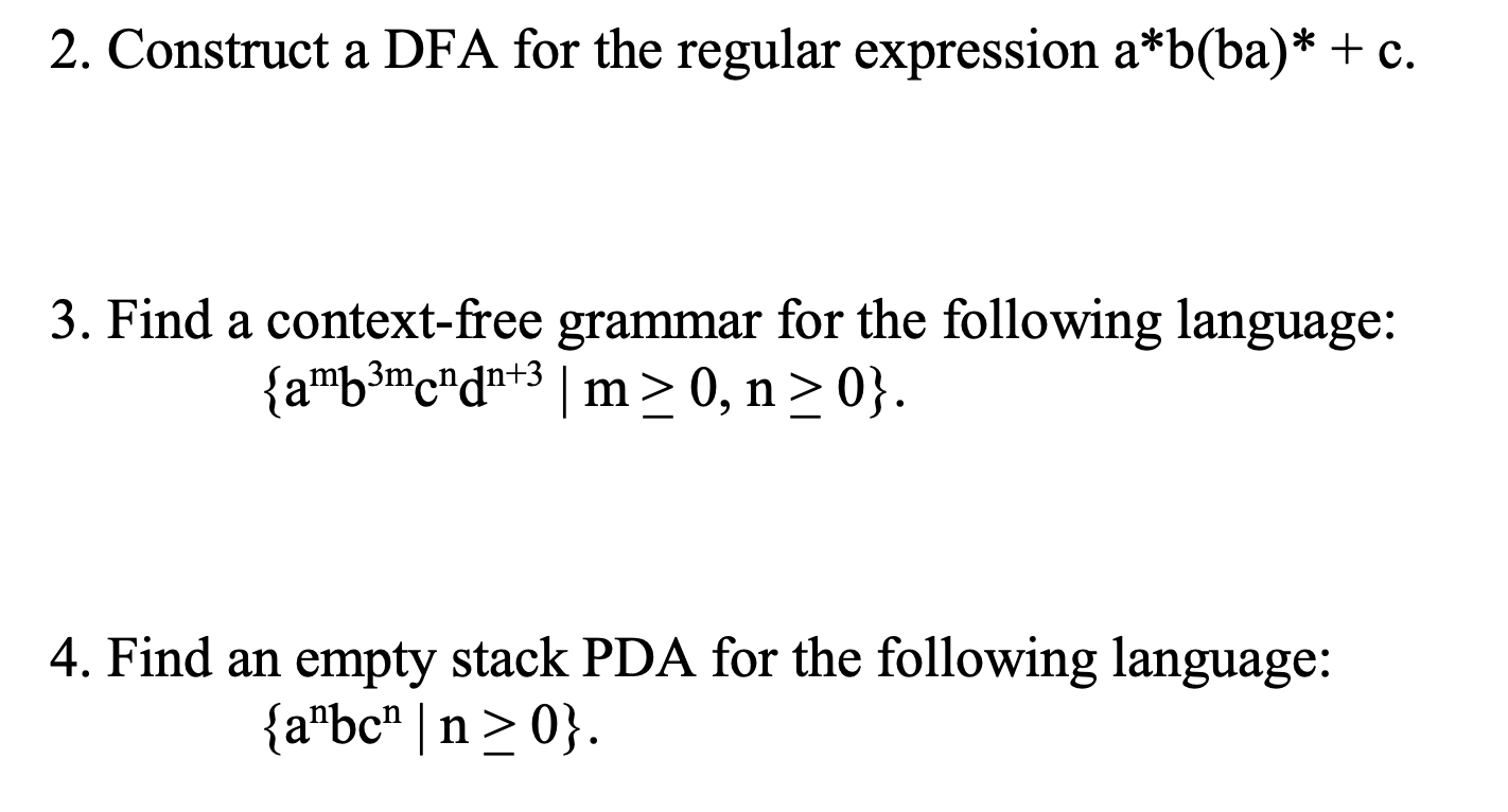 Solved 2. Construct a DFA for the regular expression | Chegg.com