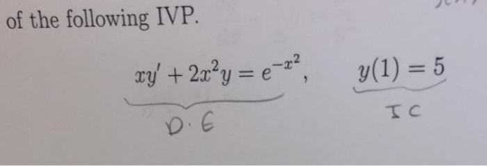 Solved of the following IVP. equation 2xydx + (1 + x2)dy = | Chegg.com