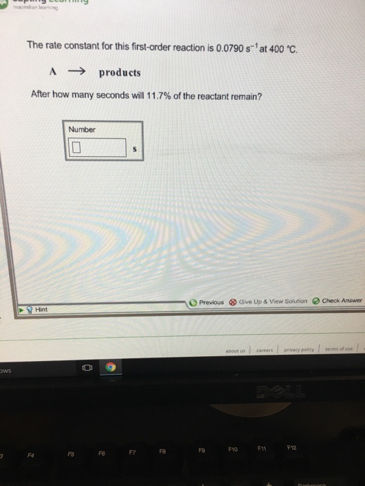 Solved The rate constant for this first-order reaction is | Chegg.com