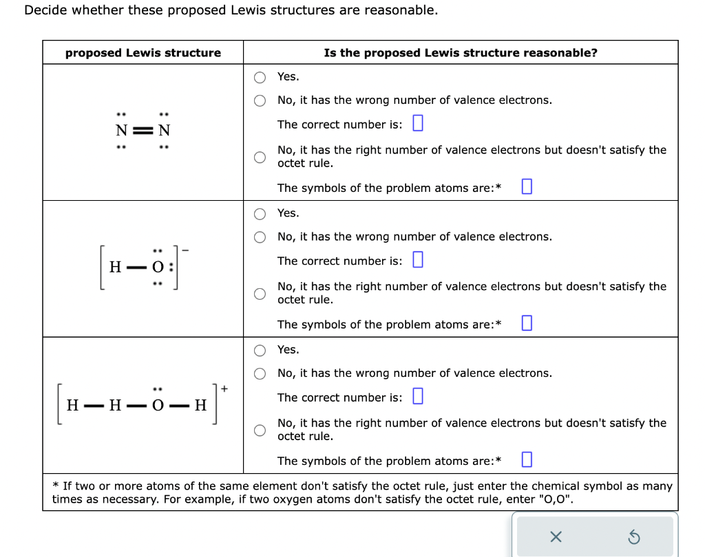 Solved Decide whether these proposed Lewis structures are | Chegg.com