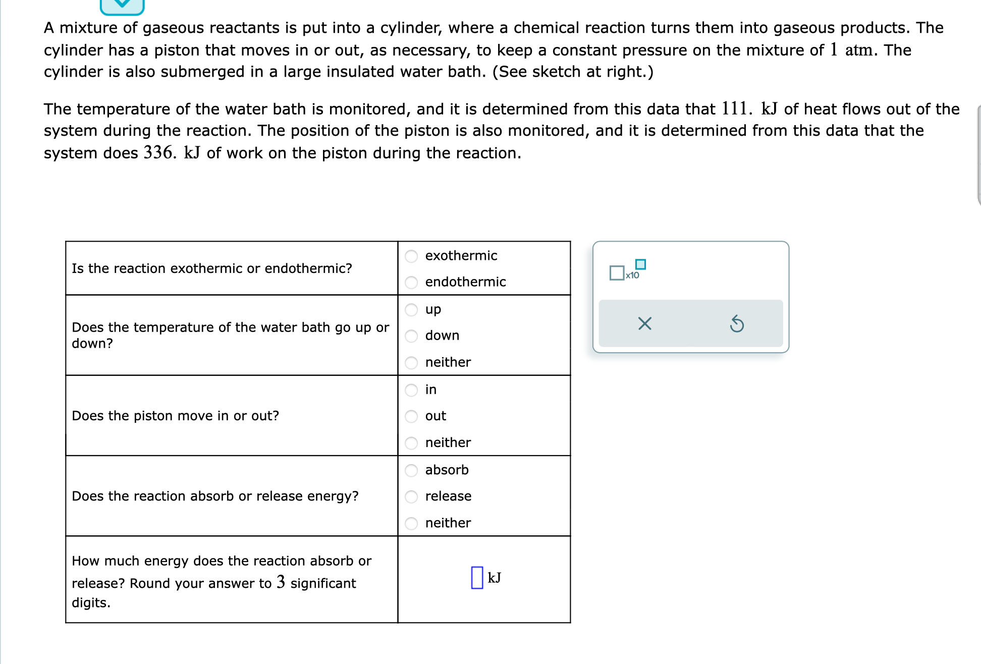 Solved A mixture of gaseous reactants is put into a | Chegg.com