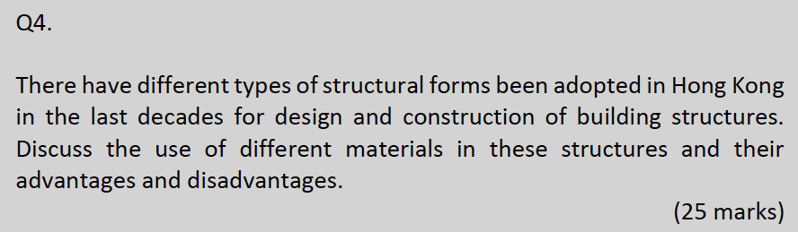 Solved Q4. There have different types of structural forms | Chegg.com