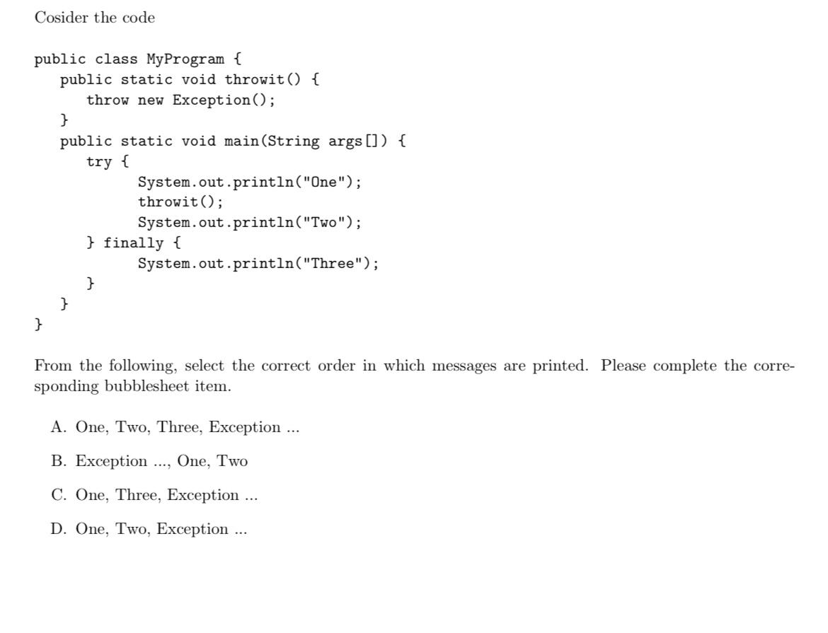 Solved Cosider the code public class MyProgram \{ public | Chegg.com