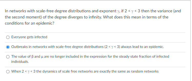 Solved In networks with scale-free degree distributions and | Chegg.com