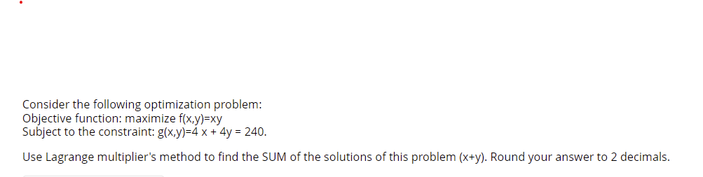 Solved Consider the following optimization problem: | Chegg.com
