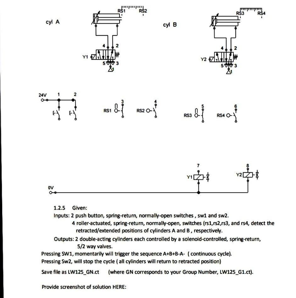 1.2.1 Given three push button, normally-open, spring | Chegg.com