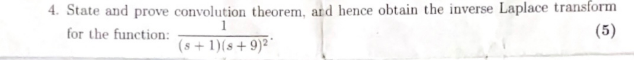Solved State and prove convolution theorem, and hence obtain | Chegg.com