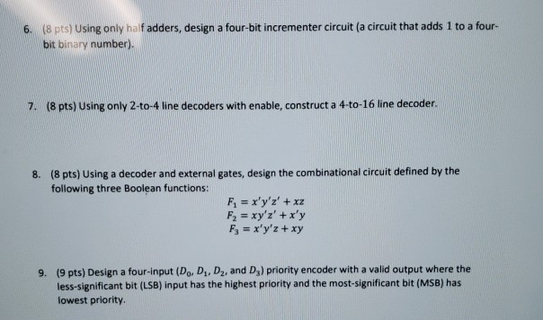Solved 1. (15 pts) Simplify the following Boolean functions | Chegg.com
