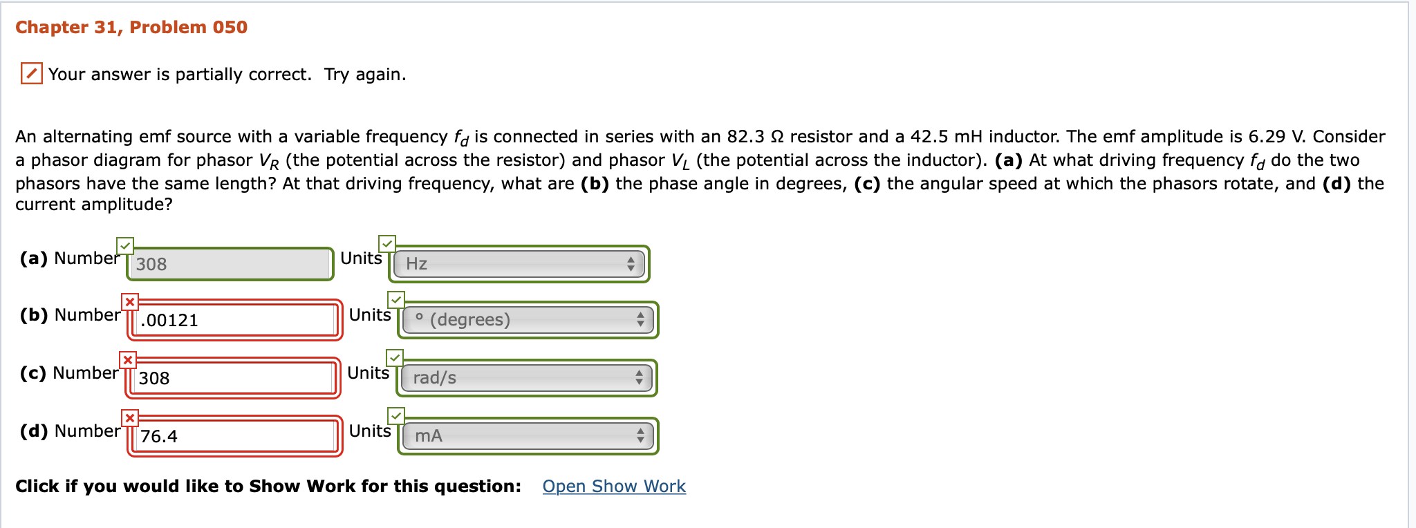 Solved An Alternating Emf Source With A Variable Frequency