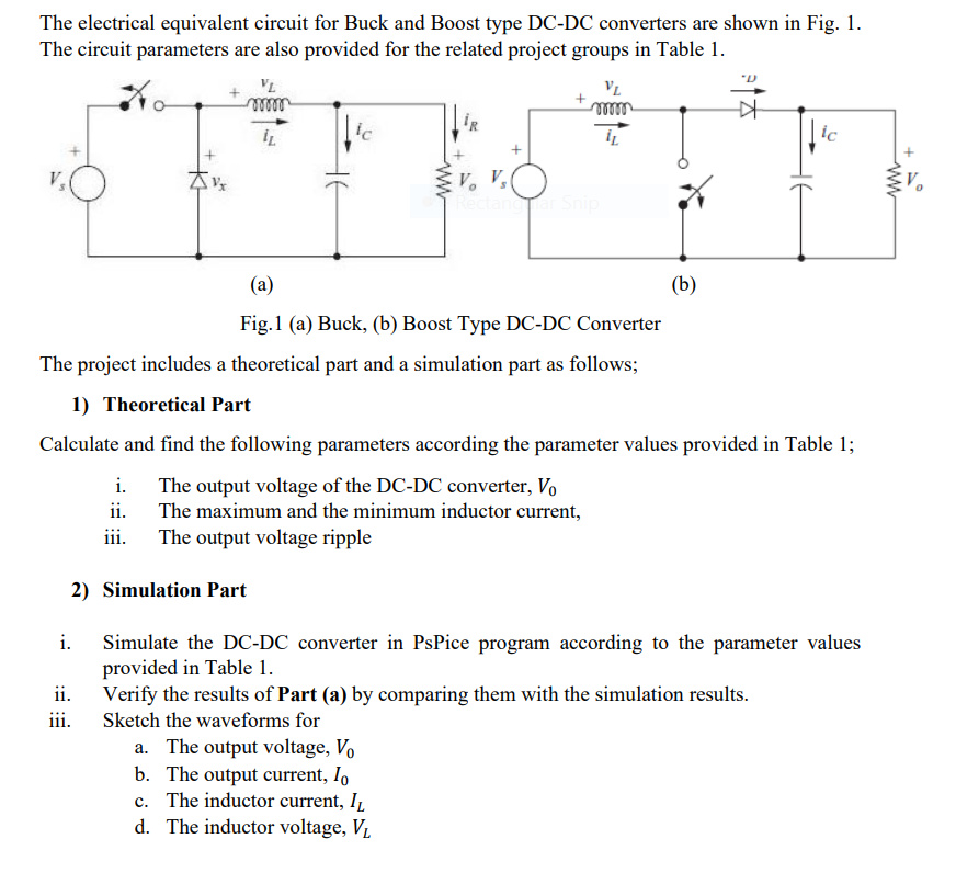 Solved The electrical equivalent circuit for Buck and Boost | Chegg.com
