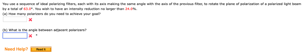 Solved You use a sequence of ideal polarizing filters, each | Chegg.com