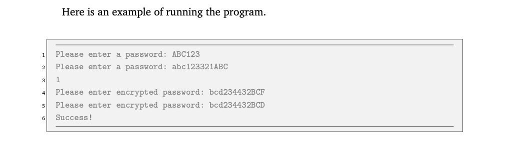 Solved Here is an example of running the program. Please | Chegg.com