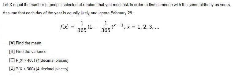 Solved Let X equal the number of people selected at random | Chegg.com
