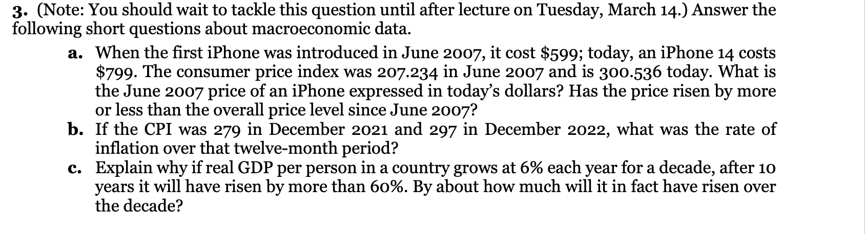 Solved 3. (Note: You should wait to tackle this question | Chegg.com