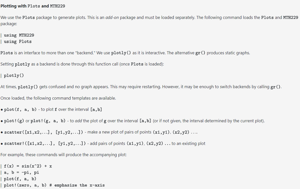Solved Plotting with Plots and MTH229 We use the Plots | Chegg.com