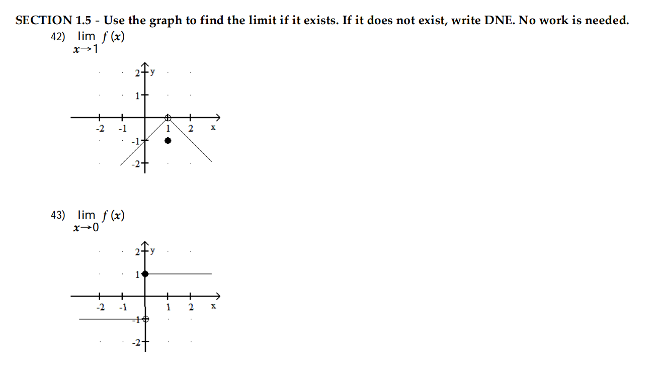 Solved SECTION 1.5 - Use the graph to find the limit if it | Chegg.com