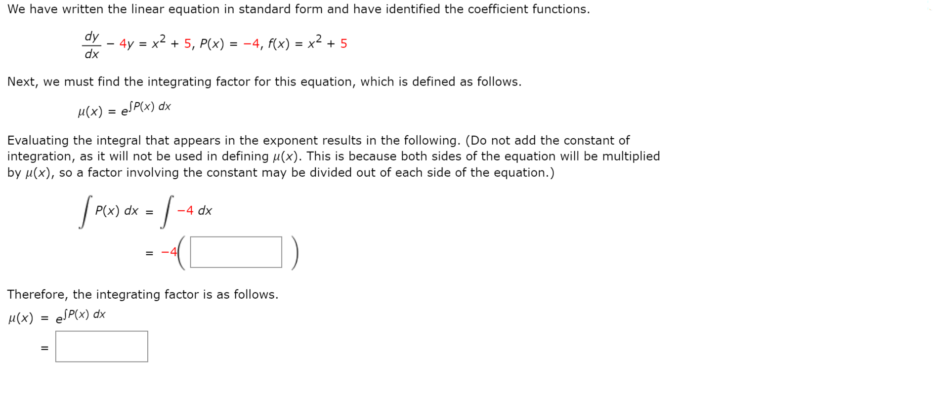 Solved We have written the linear equation in standard form | Chegg.com