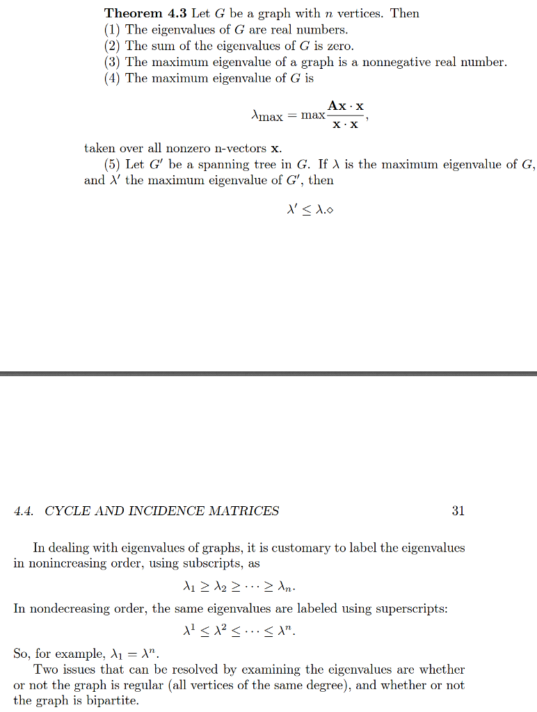 Solved Theorem 4.3 Let G be a graph with n vertices. Then | Chegg.com