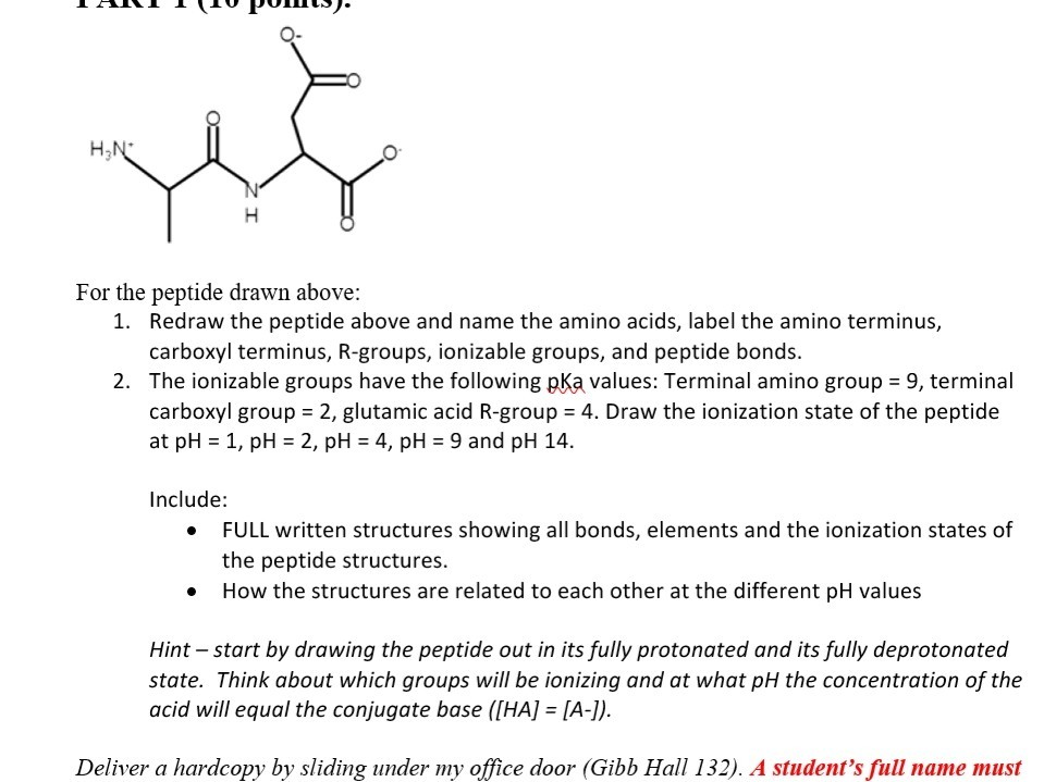 Solved H3N H For the peptide drawn above: 1. Redraw the | Chegg.com