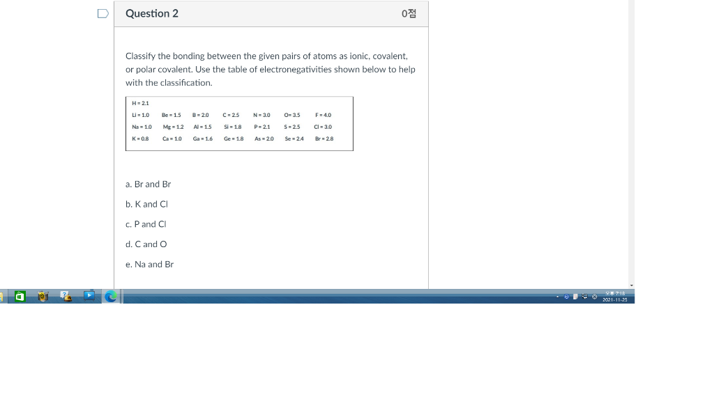 Solved Classify the bonding between the given pairs of atoms | Chegg.com