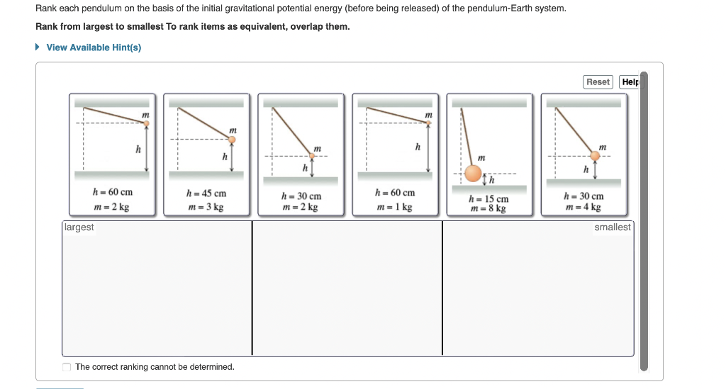 Solved Rank each pendulum on the basis of the initial | Chegg.com
