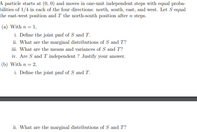 A particle starts at (0,0) and moves in one-unit | Chegg.com