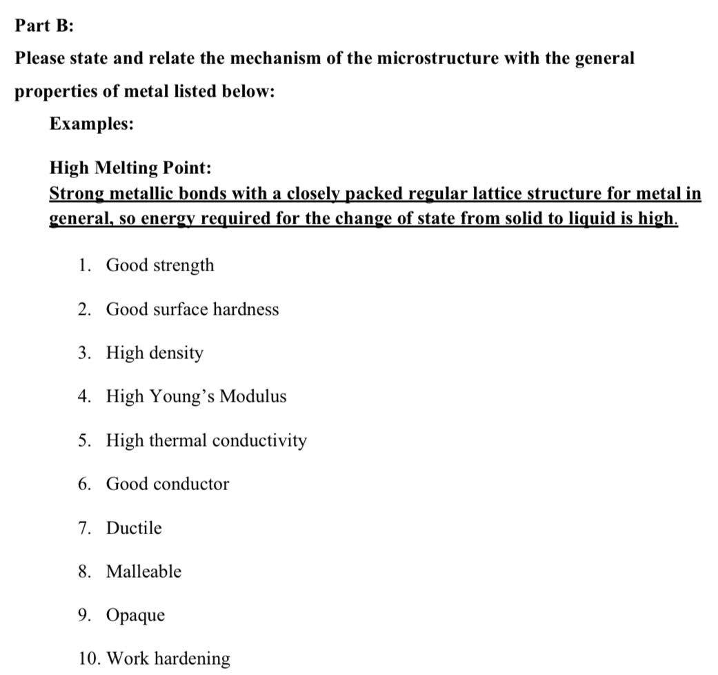 Part B: Please state and relate the mechanism of the | Chegg.com
