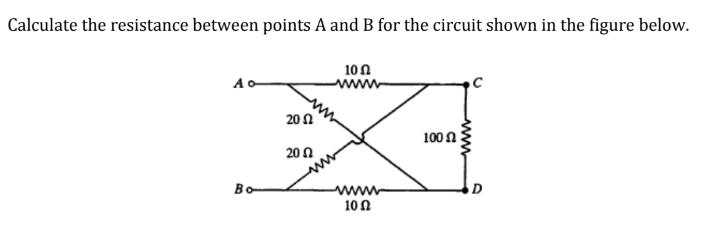 Solved Calculate the resistance between points A and B for | Chegg.com