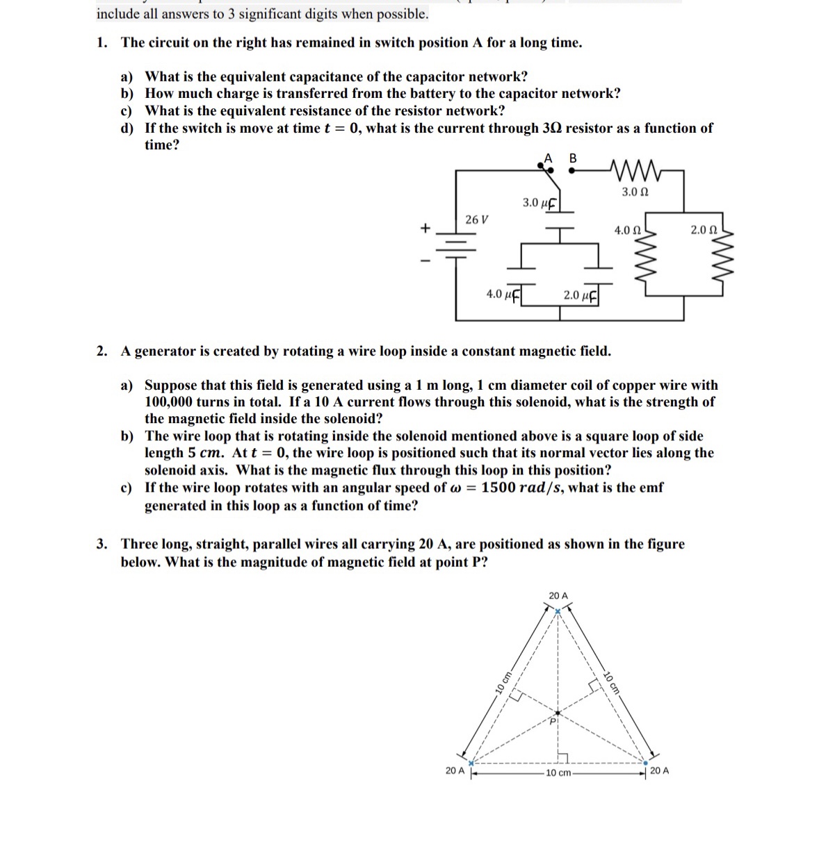 Solved include all answers to 3 significant digits when | Chegg.com
